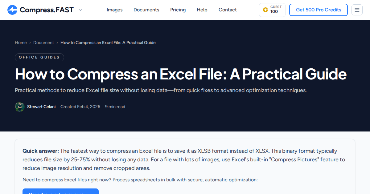 How to Compress an Excel File: A Practical Guide