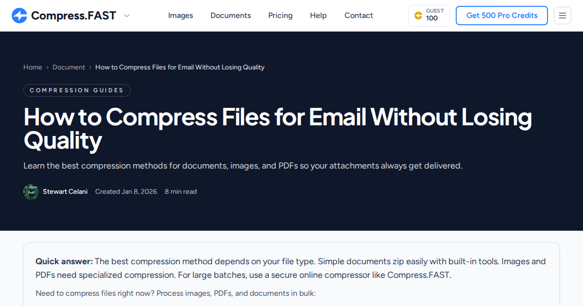 How to Compress Files for Email — Stop Attachment Failures (2026)