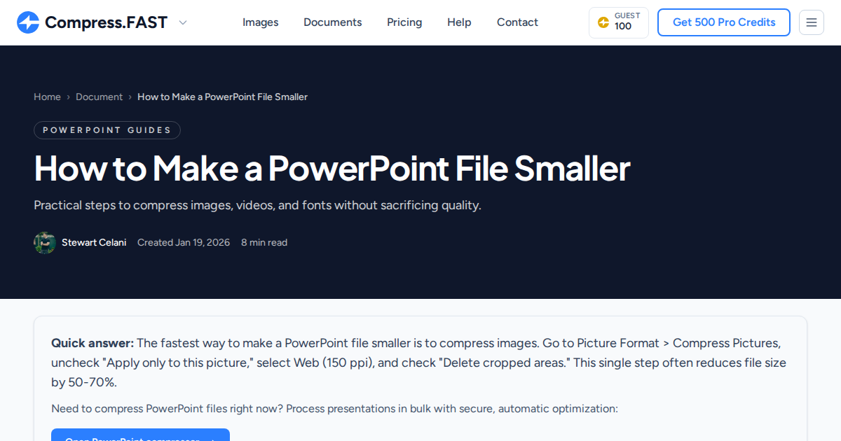 How to Make a PowerPoint File Smaller