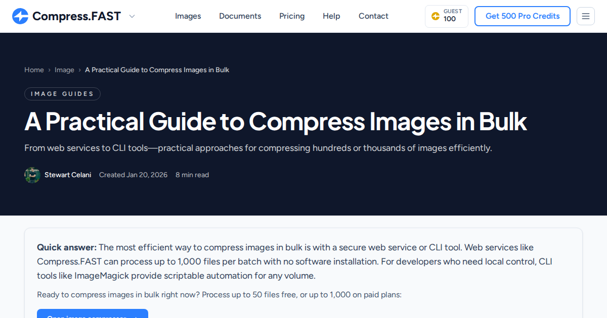 A Practical Guide to Compress Images in Bulk
