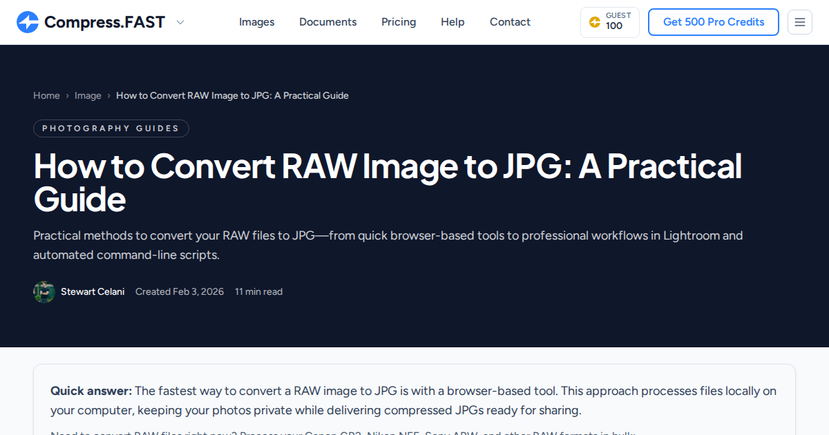 How to Convert RAW Image to JPG: A Practical Guide